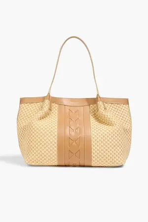 SERAPIAN Secret Leathertrimmed Raffia Tote - Neutral
