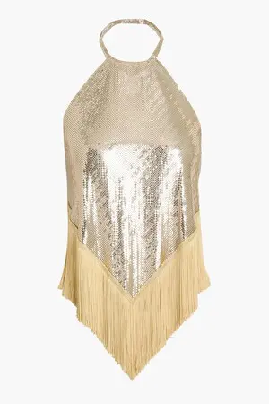Rabanne Fringed Chainmail Halterneck Top