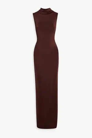 Victoria Beckham Gathered Jersey Gown - Chocolate