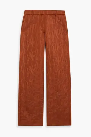 Dries Van Noten Jacquard Wideleg Pants - Tan