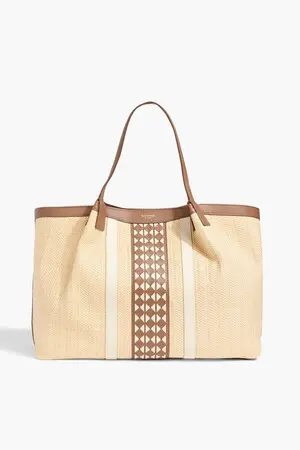 SERAPIAN Secret Leathertrimmed Raffia Tote - Neutral