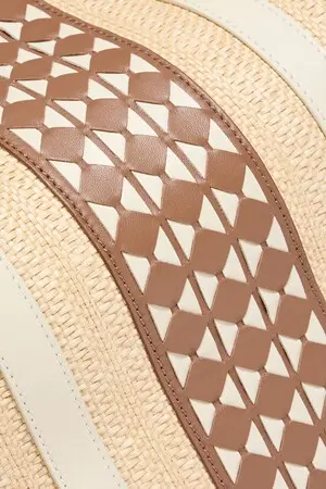 SERAPIAN Secret Leathertrimmed Raffia Tote