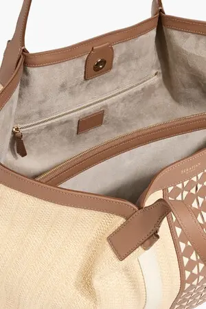 SERAPIAN Secret Leathertrimmed Raffia Tote