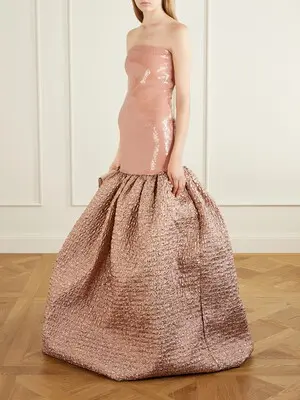 DIMA AYAD Sequined Cloqué Gown