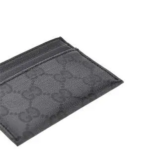 Gucci Gg Fabric Card Holder With Web Ribbon