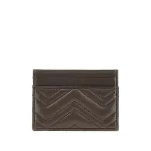 Gucci Gg Marmont' Leather Cardholder - Brown