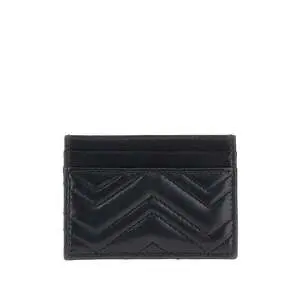 Gucci Gg Marmont' Leather Cardholder - Black