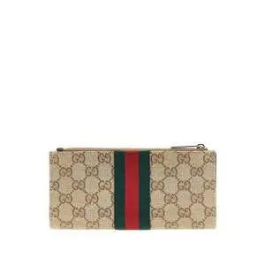 Gucci Gg Supreme Wallet With Web Ribbon