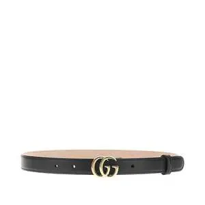Gucci Double G Buckle Leather Belt - Black