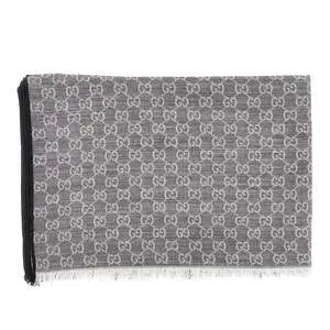 Gucci Jacquard Silk And Wool-blend Scarf - Grey