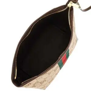 Gucci Gg Supreme Pouch With Web Ribbon