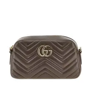 Gucci Quilted Leather Gg Marmont Bag - Brown