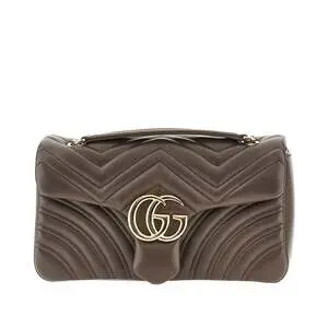 Gucci Gg Marmont' Nappa Leather Shoulder Bag - Brown
