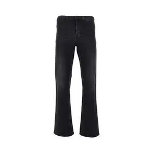 Gucci Denim Jeans With Web Ribbon - Black