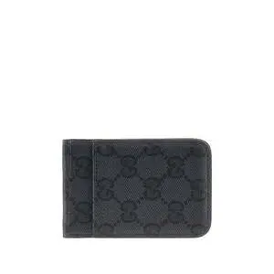 Gucci Gg Supreme Magnetic Card Holder - Black