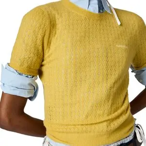 Miu Miu Cashmere And Silk Pointelle Knit Sweater - Yellow