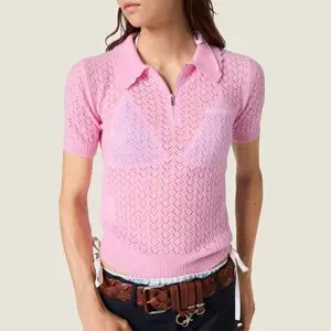Miu Miu Cashmere And Silk Polo Shirt