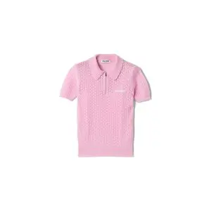 Miu Miu Cashmere And Silk Polo Shirt - Pink