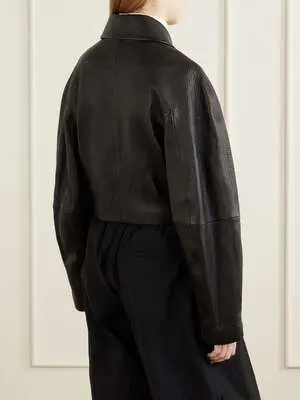 RÓHE Cropped Textured-leather Jacket
