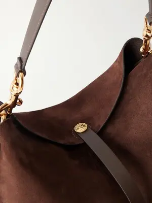 Etro Pony Leather-trimmed Suede Shoulder Bag