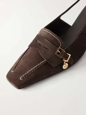 TOD'S 40 Logo-detailed Suede Pumps
