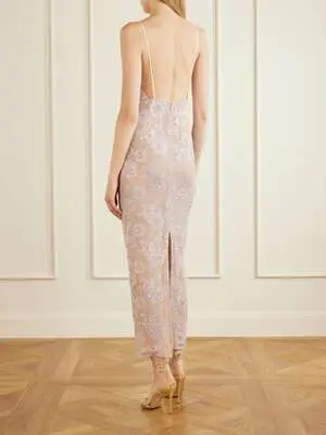 Alessandra Rich Bow-detail Lace And Sequins-embroidered Gown