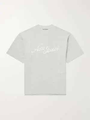 Acne Studios Logo-embroidered Cotton-piqué T-shirt
