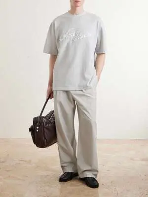 Acne Studios Logo-embroidered Cotton-piqué T-shirt