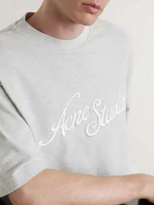 Acne Studios Logo-embroidered Cotton-piqué T-shirt