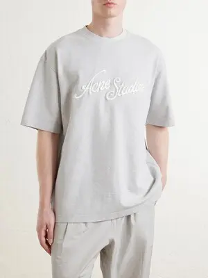 Acne Studios Logo-embroidered Cotton-piqué T-shirt