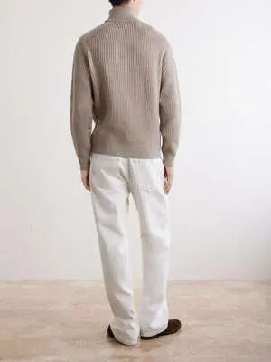 SLOWEAR Ribbed Virgin Wool Rollneck Sweater