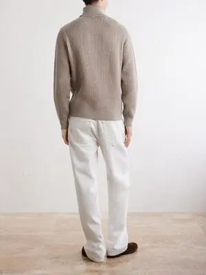 SLOWEAR Ribbed Virgin Wool Rollneck Sweater