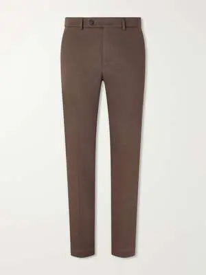 SLOWEAR Straight-leg Stretch-cotton Gabardine Trousers