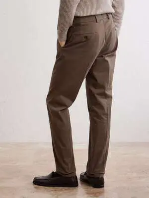 SLOWEAR Straight-leg Stretch-cotton Gabardine Trousers