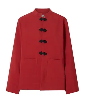 THE ELDER STATESMAN Róhe Wool Jacket With Pankou Knot Fastenings - Red