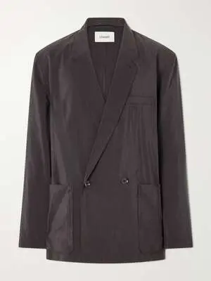 LEMAIRE Silk-blend Suit Jacket - Brown