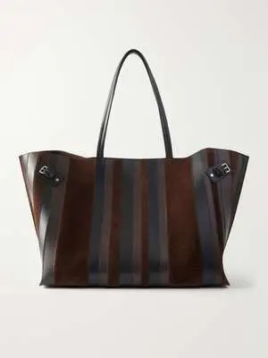 Proenza Schouler Days Paneled Leather And Suede Shoulder Bag - Brown