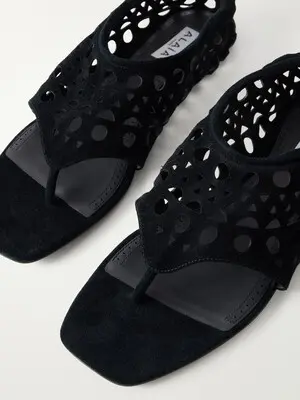 Alaïa Neo Vienne Perforated Suede Flats
