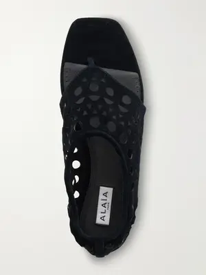 Alaïa Neo Vienne Perforated Suede Flats