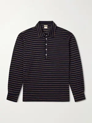 Massimo Alba Raya Striped Cotton-jersey Polo Shirt - Blue