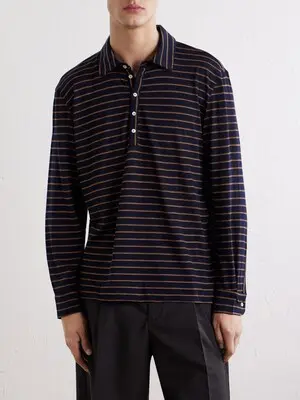 Massimo Alba Raya Striped Cotton-jersey Polo Shirt