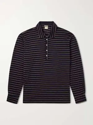 Massimo Alba Raya Striped Cotton-jersey Polo Shirt - Navy