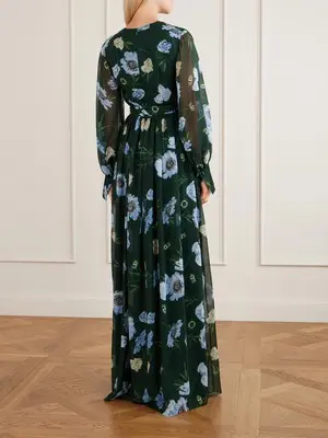 Erdem Floral-printed Silk-voile Maxi Gown