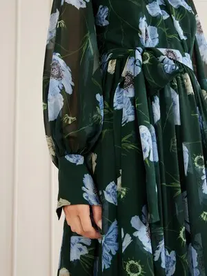 Erdem Floral-printed Silk-voile Maxi Gown