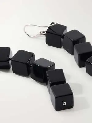 Le Sundial Tina Sterling Silver Onyx Earrings