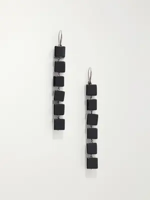 Le Sundial Tina Sterling Silver Onyx Drop Earrings - Black