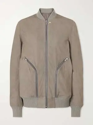 Rick Owens Bauhaus Leather Zip-up Flight Jacket - Gray