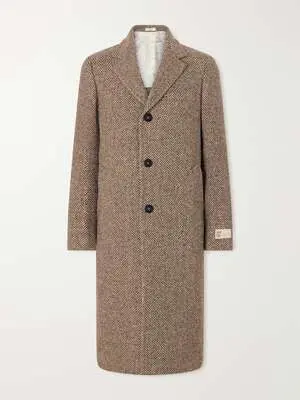 Massimo Alba Mercury Herringbone Virgin Wool Coat - Beige