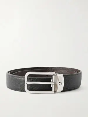 Montblanc 3cm Leather Belt - Black