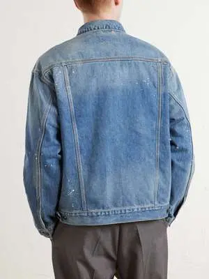 Carhartt Work In Progress Helston Paint-splattered Denim Jacket